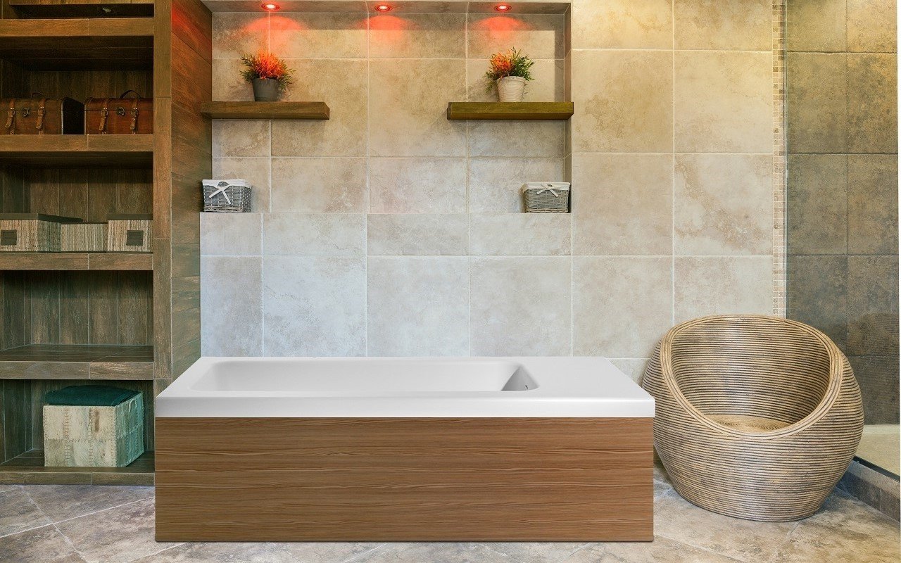 ᐈ 【Aquatica Pure 2L Back To Wall Solid Surface Bathtub with Light ...