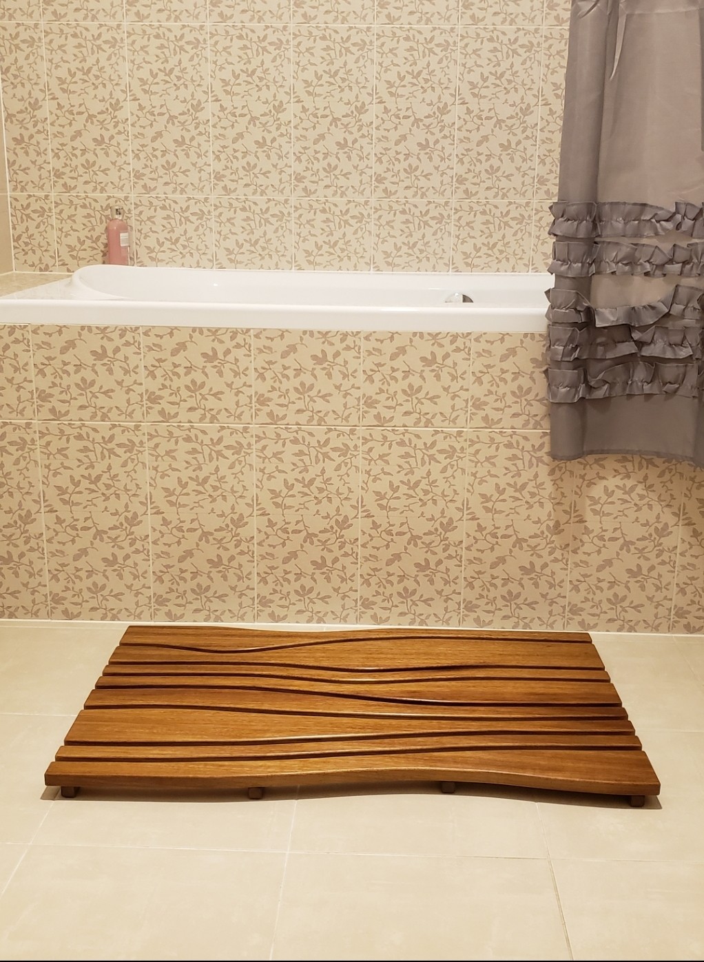 ᐈLuxury 【Aquatica Onde Waterproof Iroko Wood Bath Shower Floor Mat ...